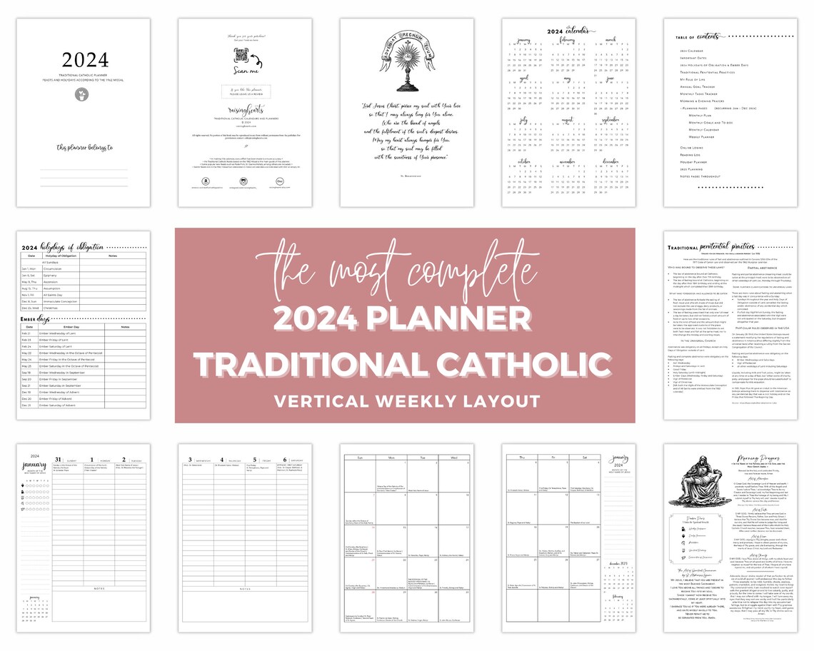 2024 Planner With Traditional Catholic Feasts PDF Printable 7 X 9 Size ...
