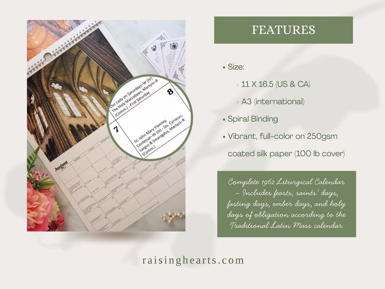 2026 Traditional Catholic Calendar – Feasts From the 1962 Latin Missal ...