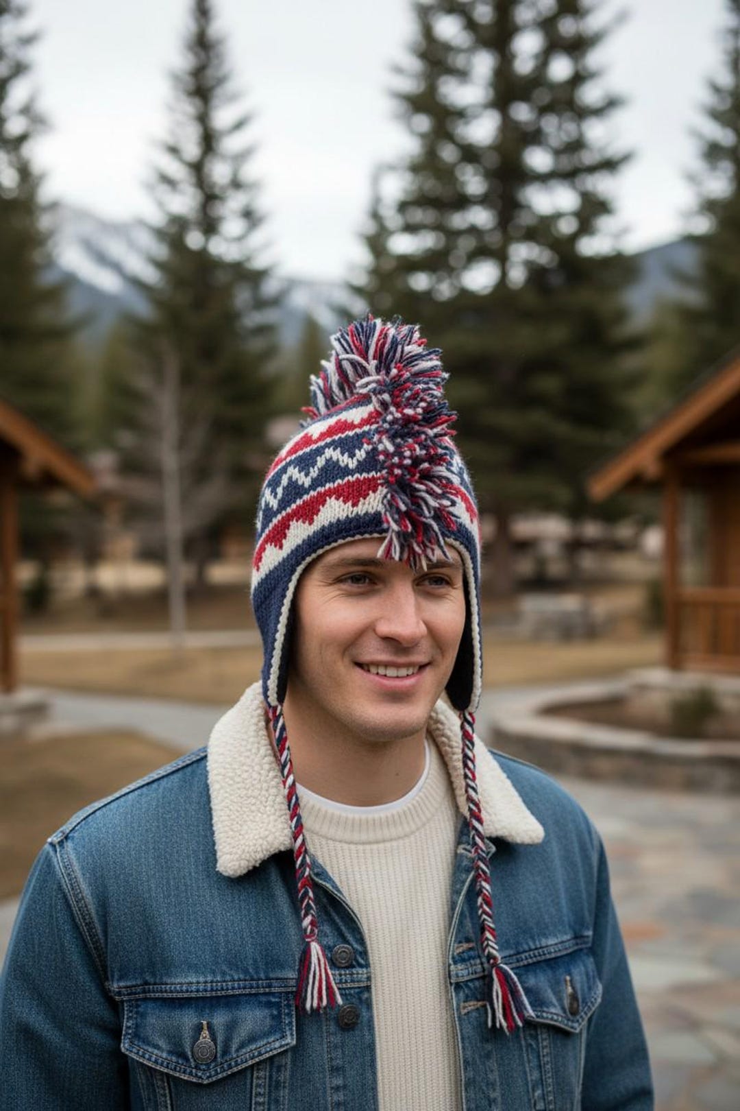 Bold Mohawk Knit Beanie Hat Teen/adult Fun Head Wear 100% Wool, Unisex ...