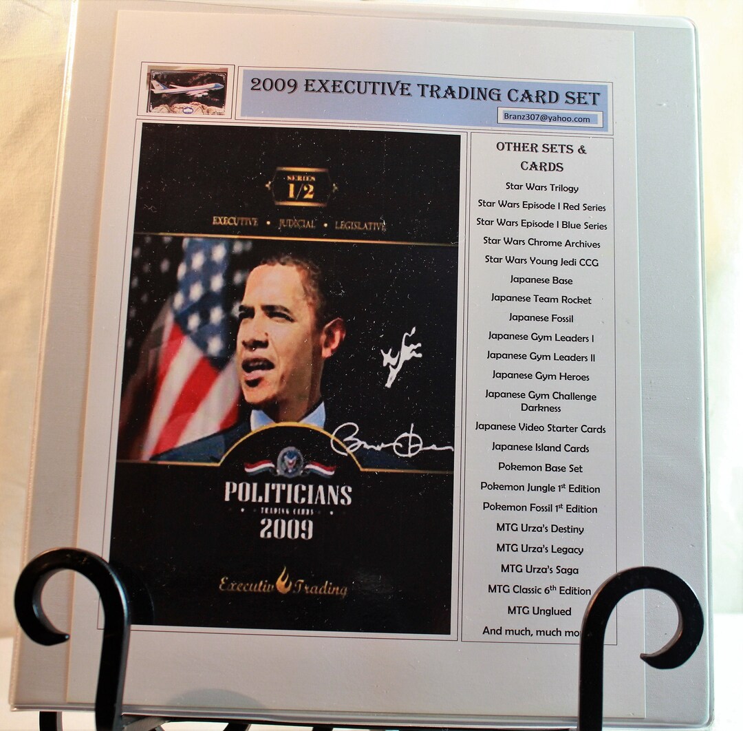 Collector's Complete Set Barack Obama 2009 Executive Political Trading ...