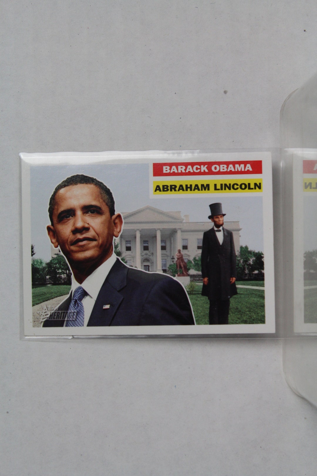 2009 Topps American Heritage Heroes Barack Obama & Lincoln Short Print ...