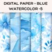 Beautiful Watercolor Blue Seamless Digital Papers X5 - Etsy
