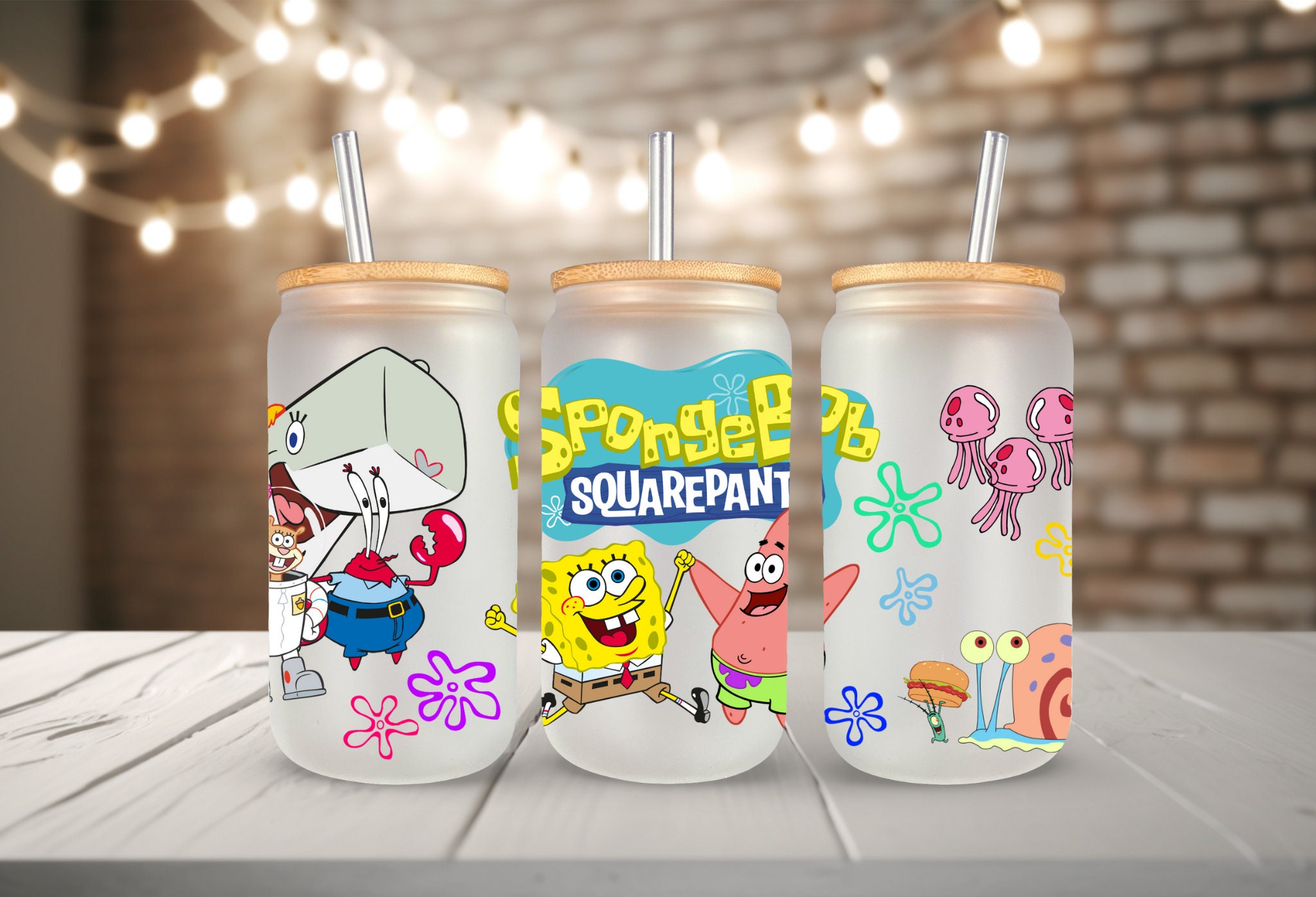 DIGITAL Spongebob Squarepants Cartoon Tumbler Libbey PNG, 16oz Glass ...