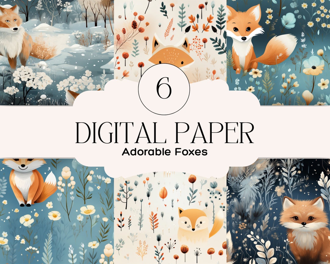 Adorable Fox Illustration Seamless Digital Papers X 6 - Etsy