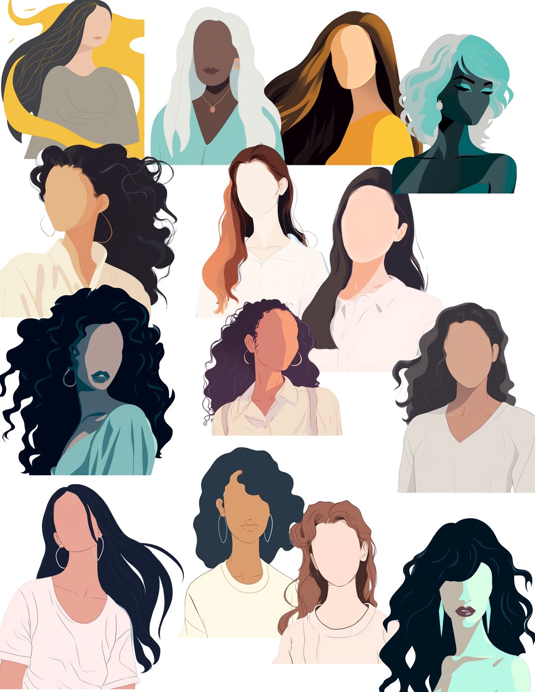 16 Faceless Digital Woman Doll Diva Doll - Etsy