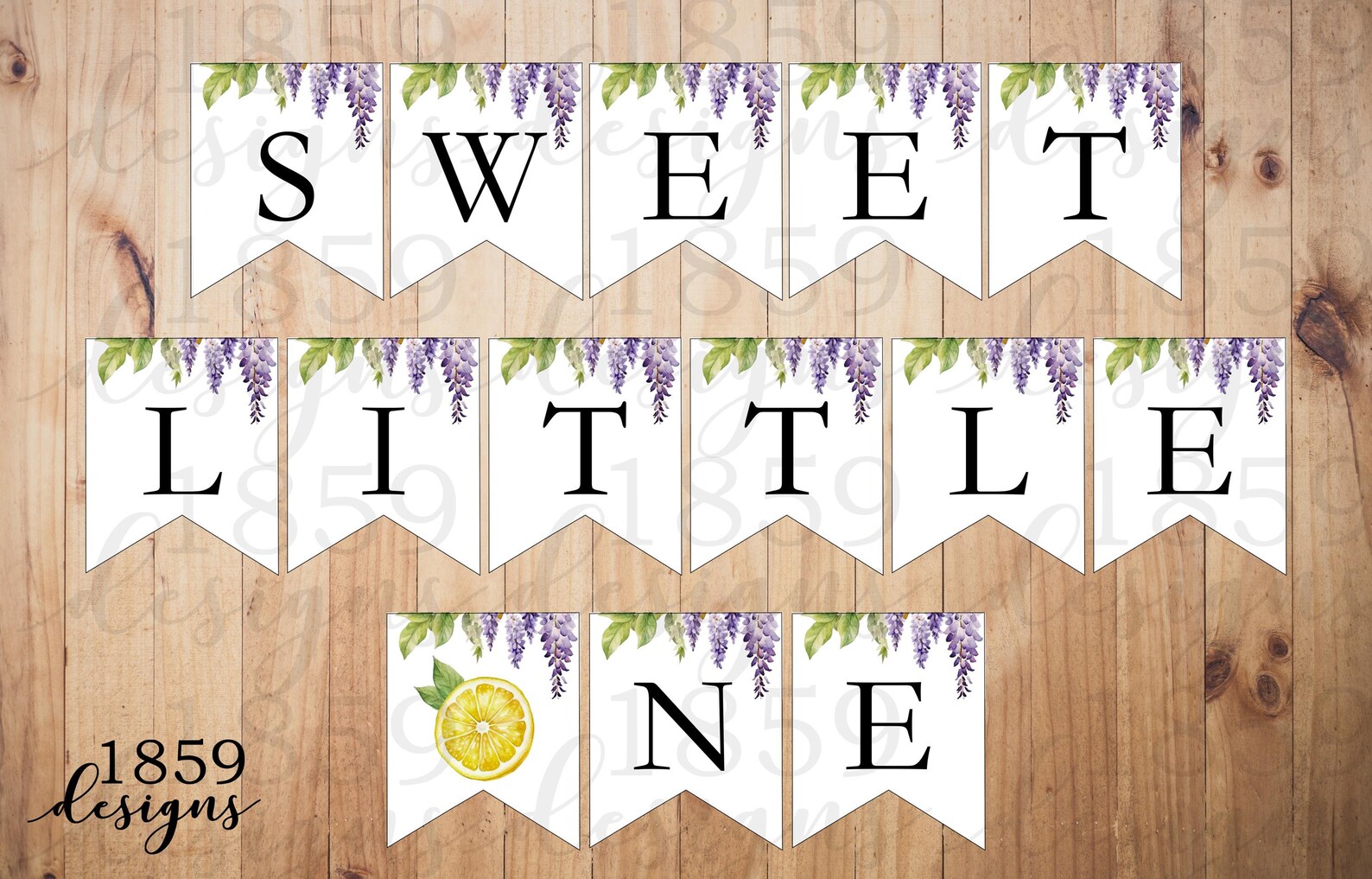 Sweet Little One Banner, Lavender and Lemons Baby Shower Banner ...