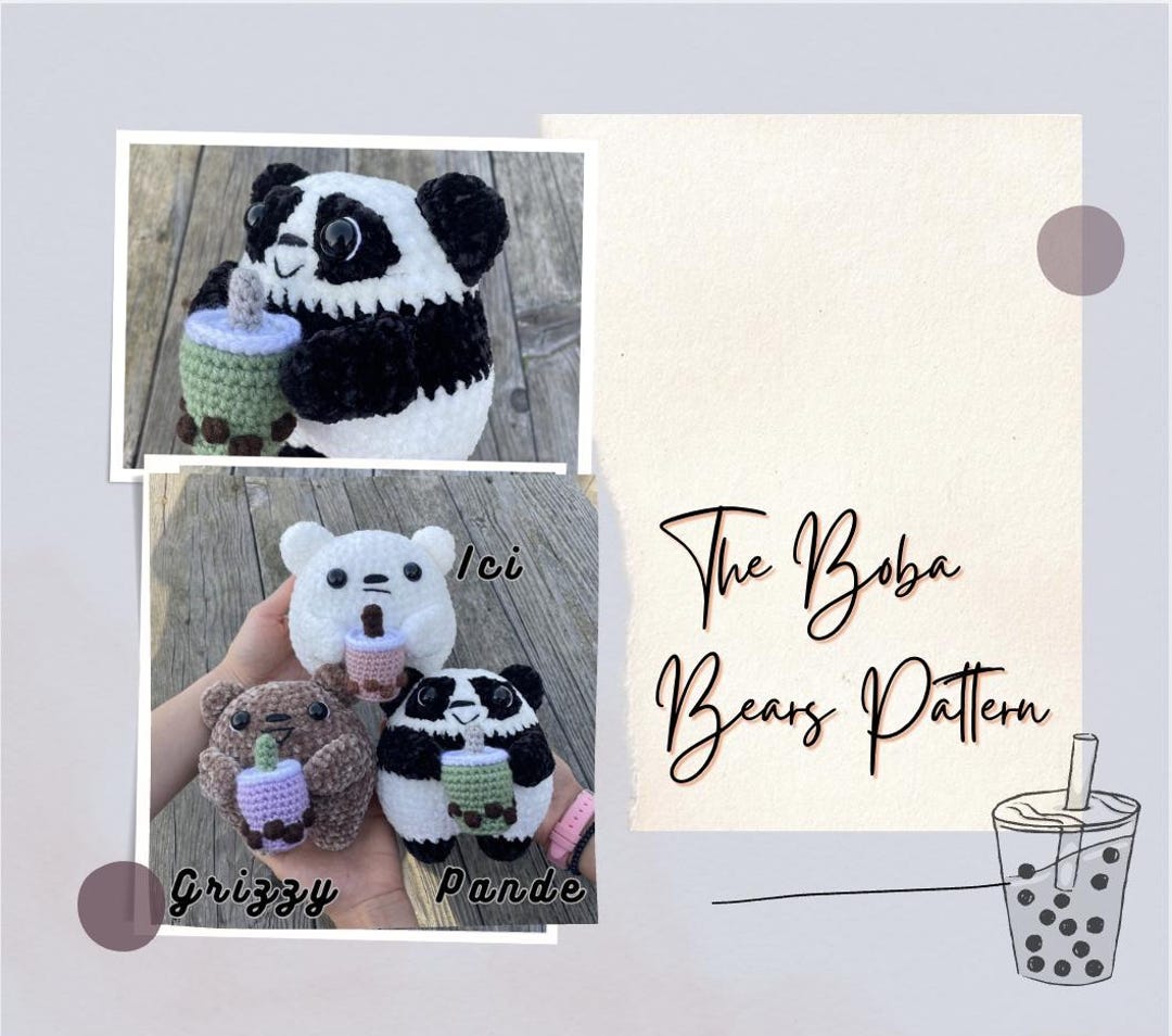 The Boba Bears Crochet Pattern, Amigurumi Pattern, Plushie Pattern ...