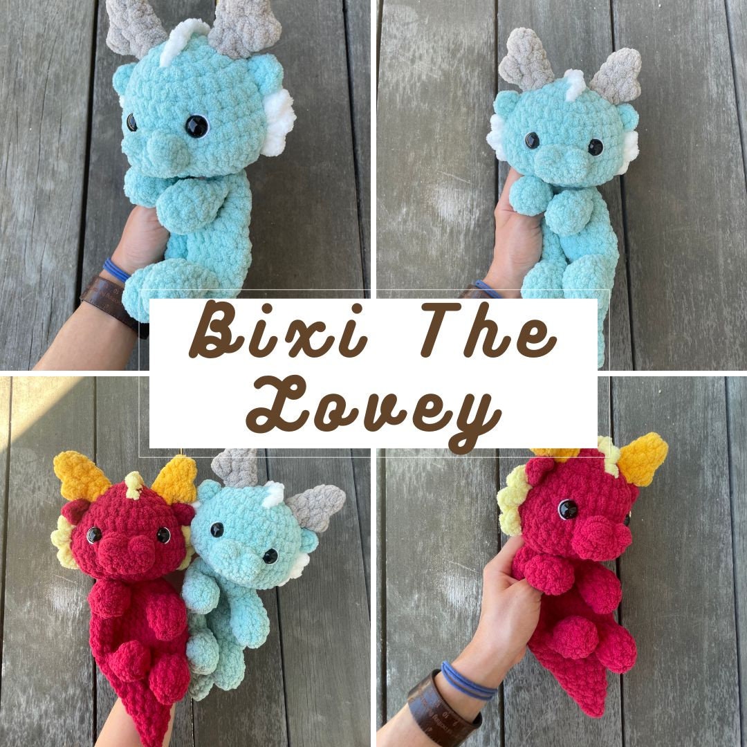 Low-sew Bixi the Dragon Lovey Crochet Pattern, Amigurumi Pattern ...