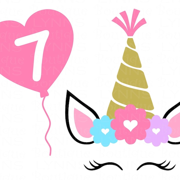 Unicorn 7th Birthday Svg - Etsy