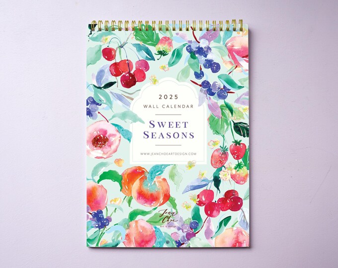 2025 Wall Calendar: Sweet Seasons. Fruit Calendar. Fruit Flower Art ...