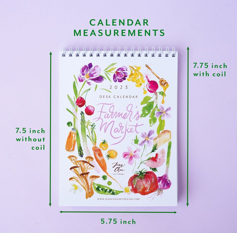 2023 Desk Calendar With Coil. Farmers Market Calendar 2023. - Etsy
