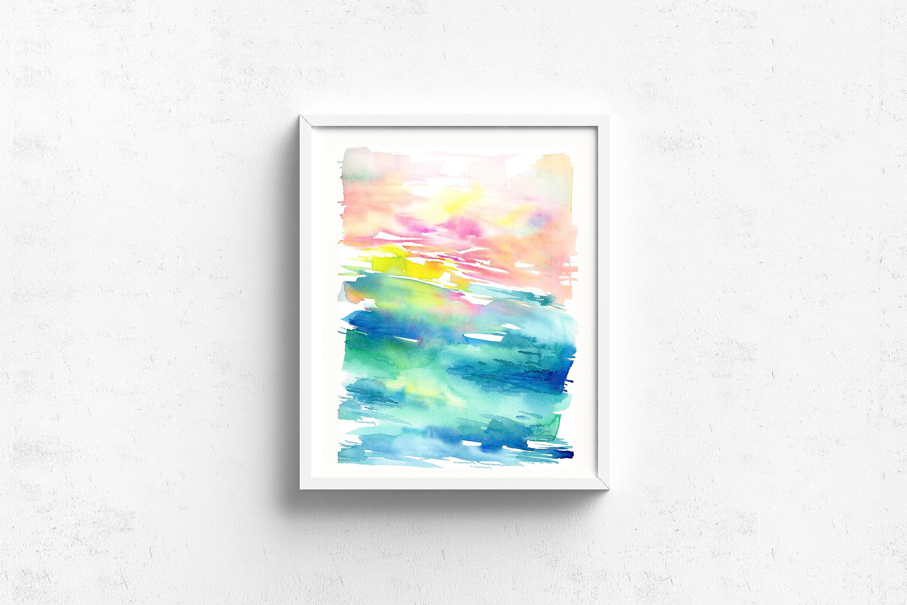Watercolor Giclee Art Print Awakening Abstract Colorful | Etsy