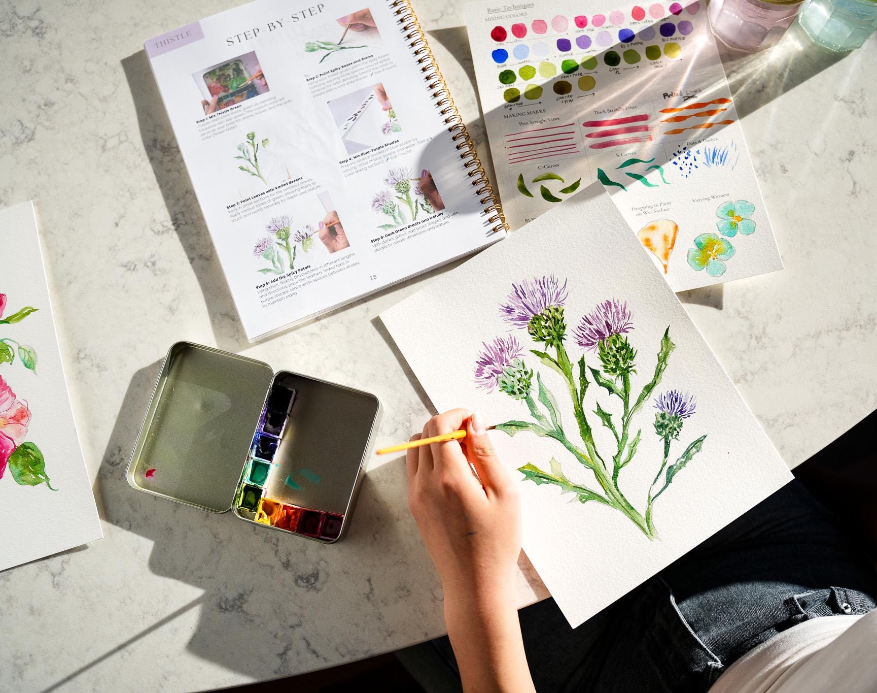 Wildflower Watercoloring Book With Real Cotton Watercolor Paper ...