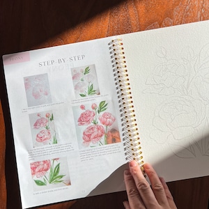 Watercoloring Book: Outlined Coloring Pages of Flowers. Watercolor ...