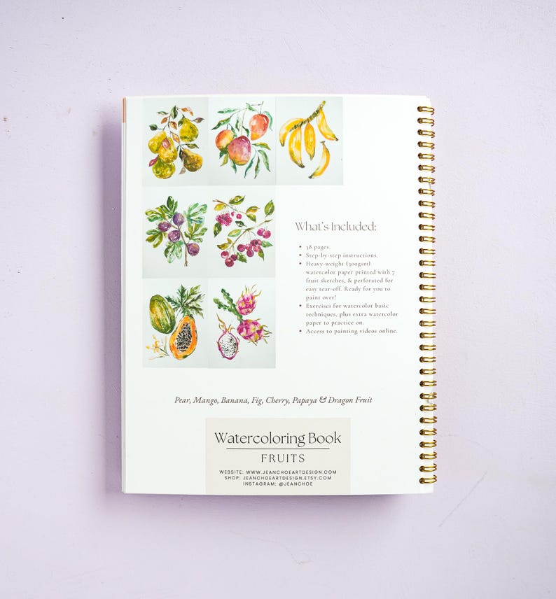 Fruit Watercolor Workbook: Step-by-step Art Instruction Book With ...