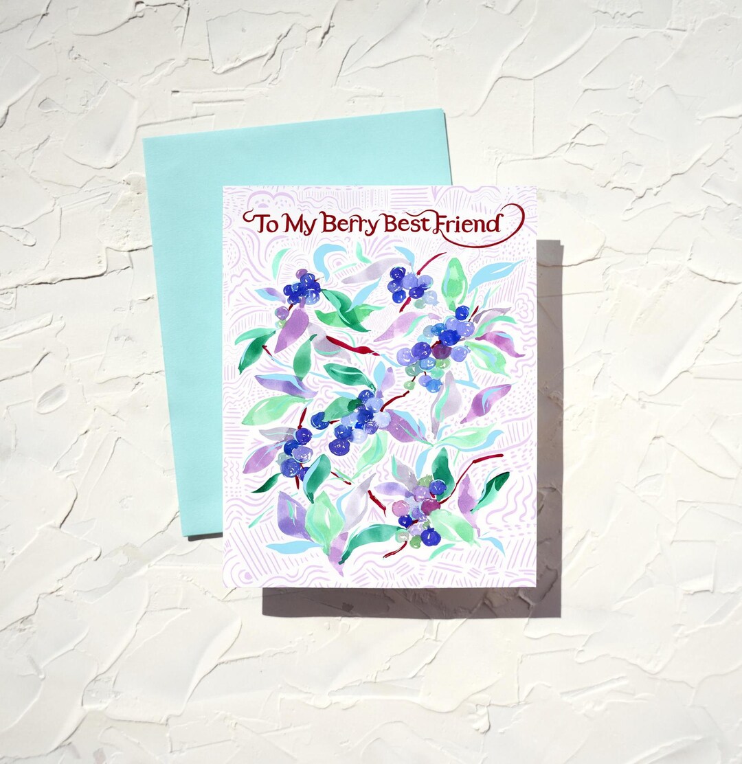 Berry Best Friend Card. Best Friend Gift. Friendship Card for Her. Soul ...