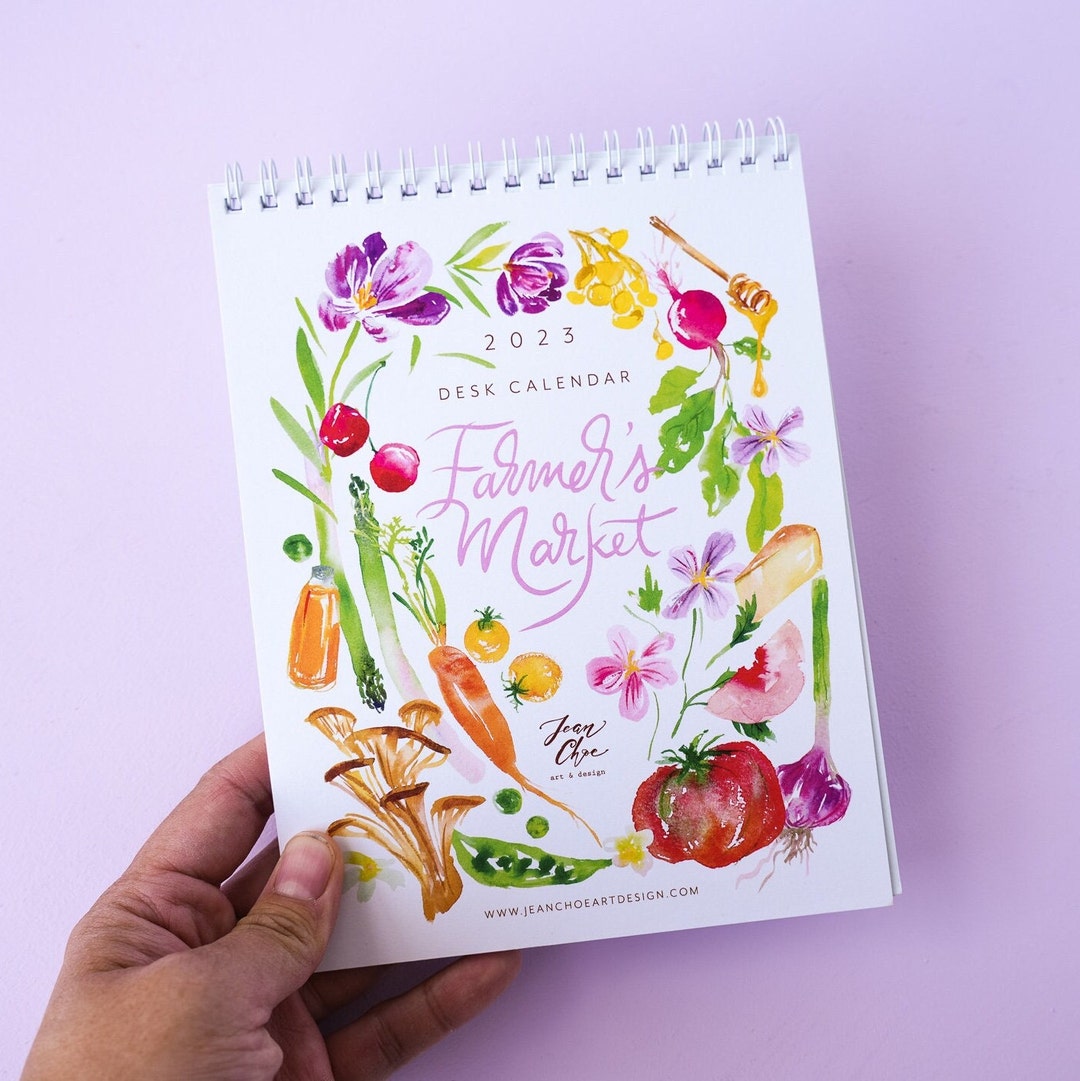 2023 Desk Calendar With Coil. Farmers Market Calendar 2023. - Etsy