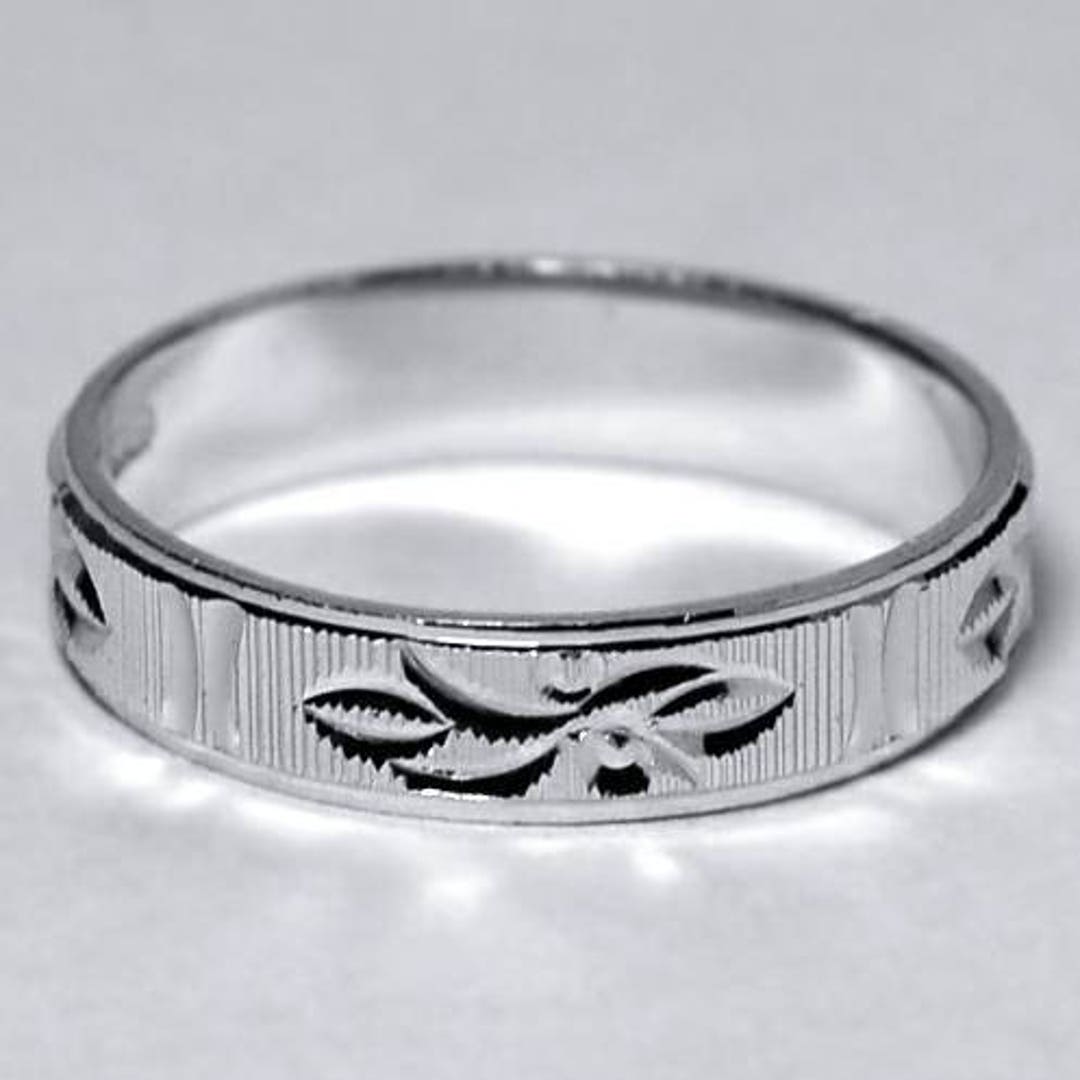 Simple Vintage Thin Plain Band Ring Sterling Silver 4.2mm, Unique Art ...