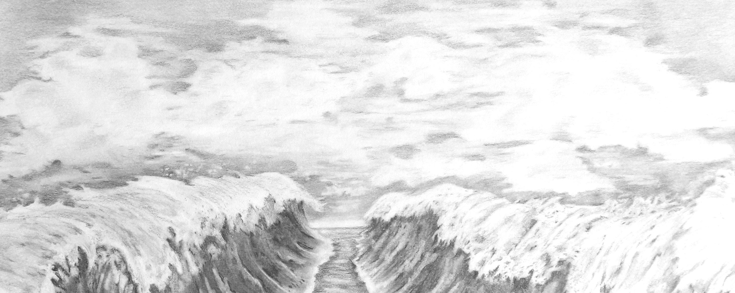 Buy Parting the Red Sea Pencil Drawing Print Christian Artwork Online ...