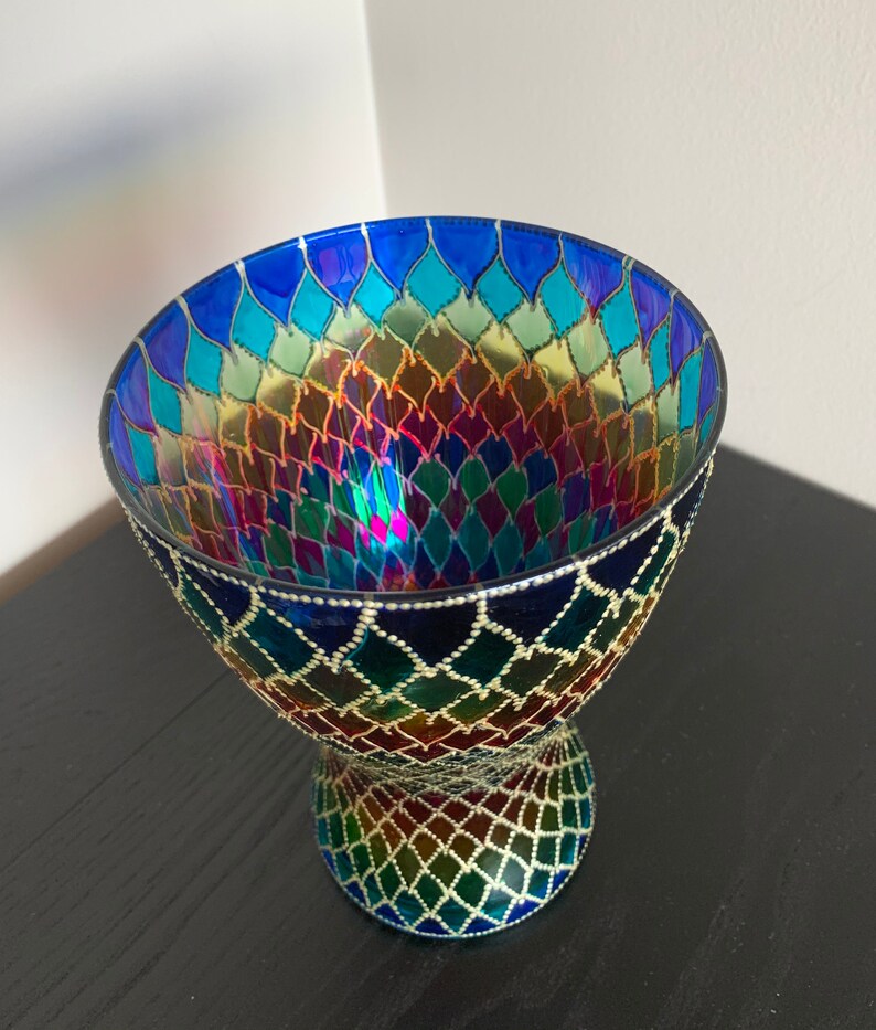 Glass Vase Rainbow Hand Painted Personalized Special Gift - Etsy