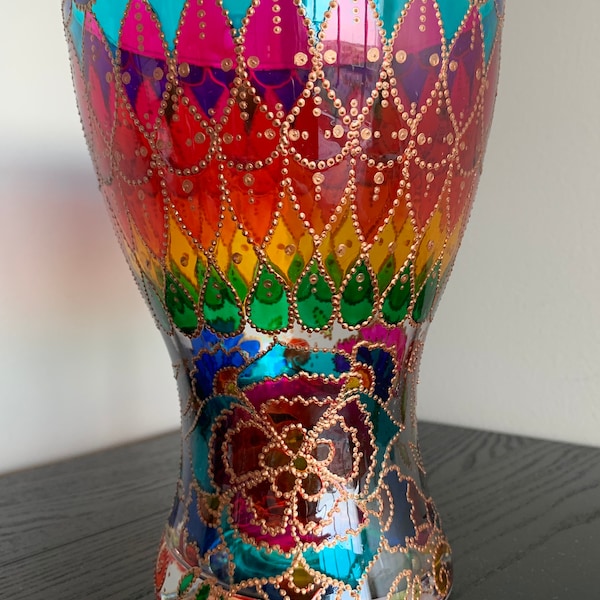 Painted Glass Vases - Etsy