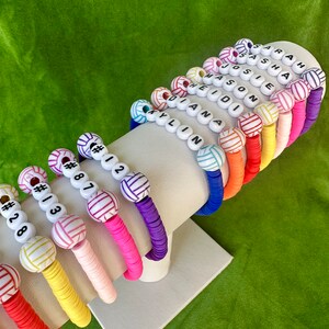 Personalized Volleyball Team Bracelets, Custom Beaded Bracelets, Letter ...