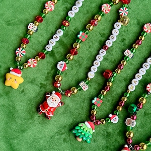 New Personalized 2024 Christmas Beaded Phone Strap, Custom Santa Phone ...