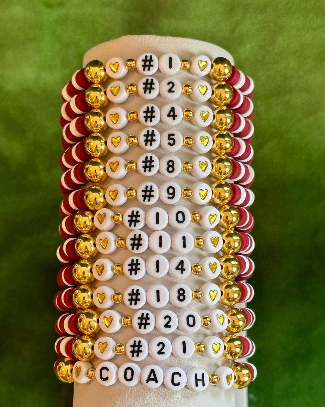 Personalized Sports Team Number Bracelet, Soccer Player Bracelets ...