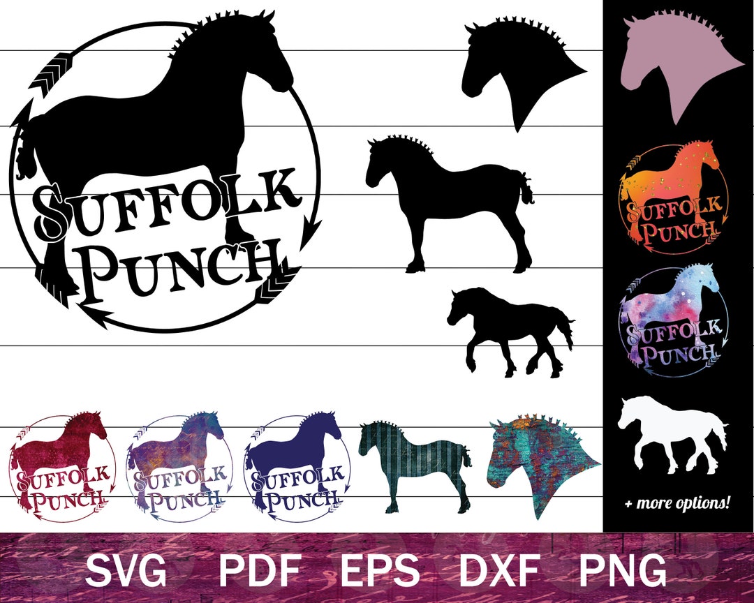 Suffolk Punch Horse SVG Bundle, Draft Horse Clip Art, Suffolk Horse ...