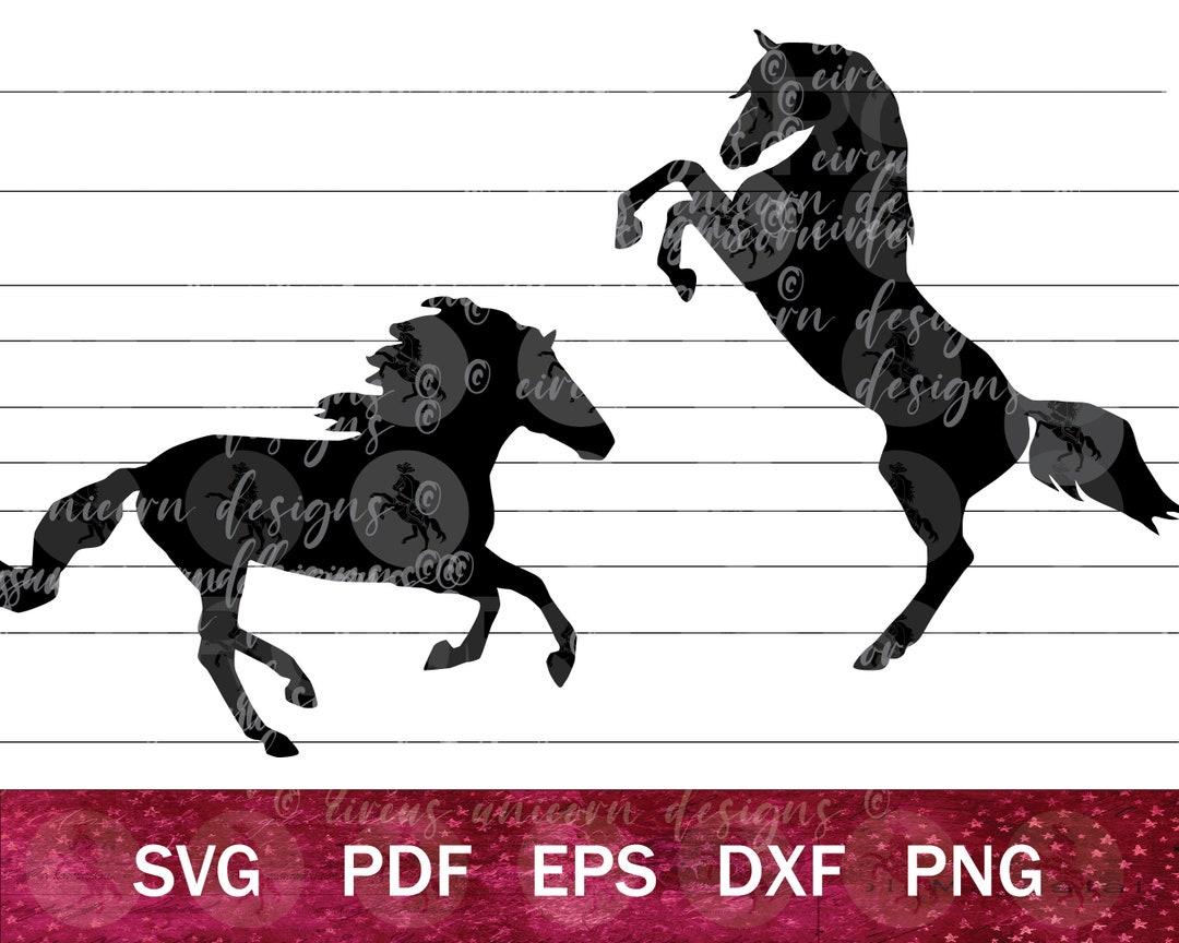 Beautiful Horse SVG Bundle, Equestrian Clip Art, Rearing Horse PNG ...