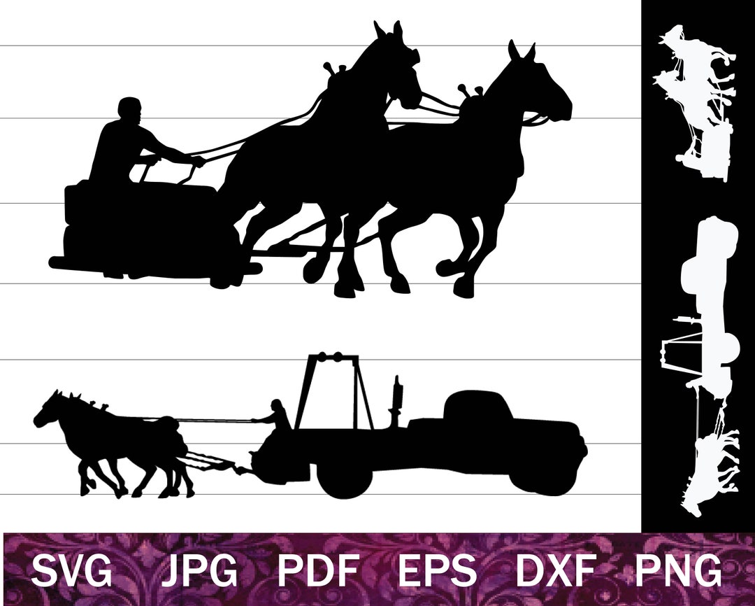 Pulling Horses SVG for Cricut, Draught Horse Svg, Draft Horses Pulling ...