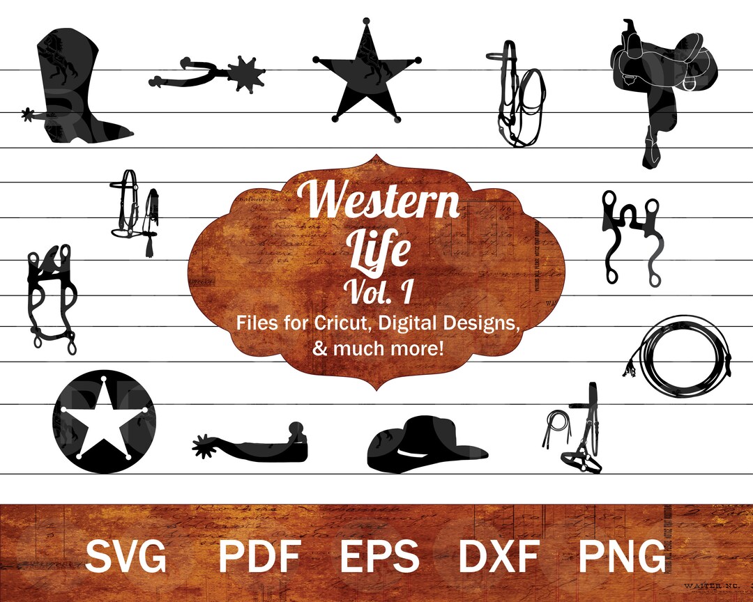 Western SVG Bundle, Horse Tack Vectors, Western Saddle Clip Art, Boot ...