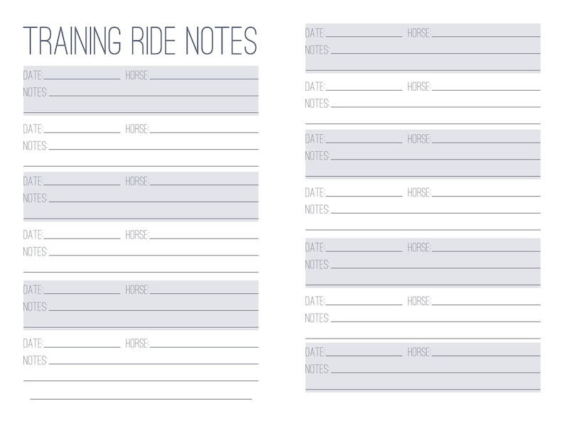 The Horse Trainer's Log Book - Digital/pdf - Planner & Journal for ...