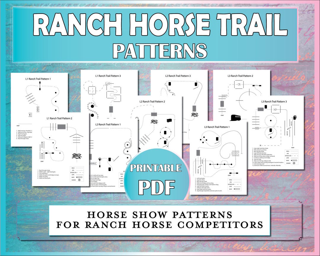 Ranch Horse Trail Pattern Printable Bundle, Ranch Horse Pattern for Riding Instructors ...