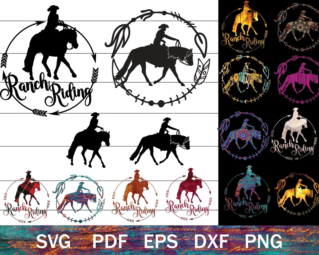 Ranch Riding SVG Bundle, Western Horse Svg Silhouettes, Quarter Horse ...
