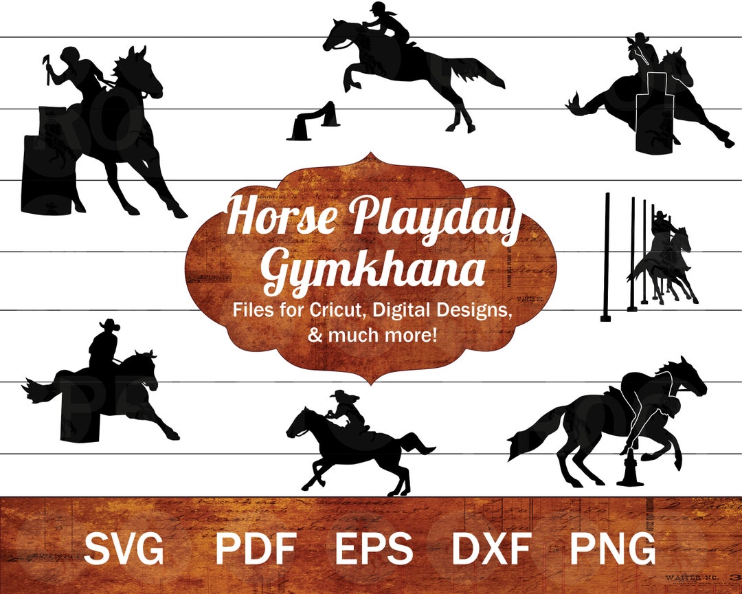 Horse Playday SVG Bundle, Gymkhana Horse SVG, Barrel Racer Clip Art ...