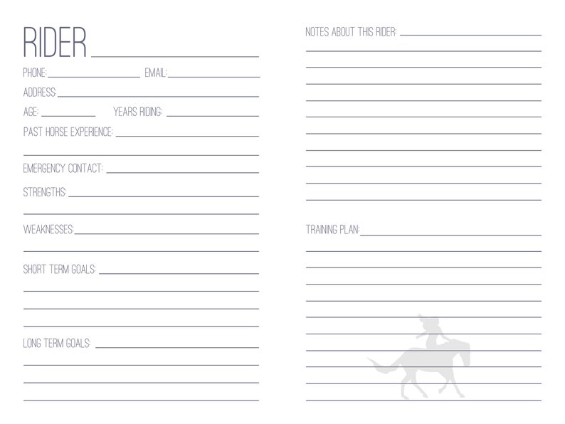 The Horse Trainer's Log Book - Digital/pdf - Planner & Journal for ...