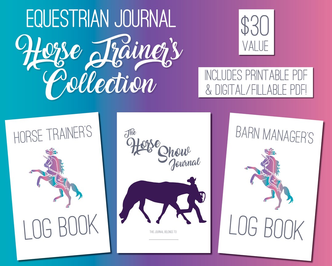 The Horse Trainer's Journal Collection - Digital/pdf - 3 Equestrian ...