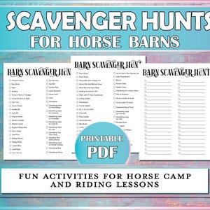 Barn Scavenger Hunt Printable Worksheet, Equestrian Scavenger Hunt ...