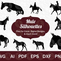 Mule Loaded With Cargo Svg, Mule Svg, Farm Animals Svg, Mule Dxf, Mule ...