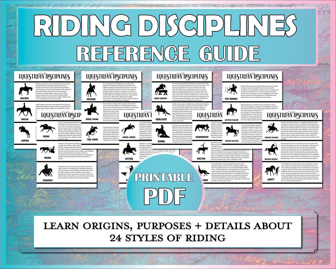 Riding Discipline Printable Diagrams, Western and English Rider ...