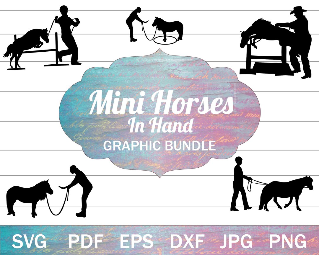 Miniature Horse SVG Bundle, Mini Horse Clip Art Graphics for Cricut or ...