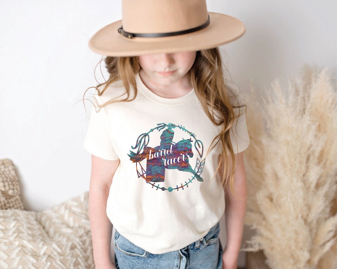 Kids Barrel Racer Shirt, Barrel Horse T-shirt, Kids Barrel Racing Shirt ...