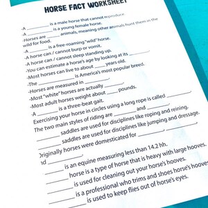 Riding Student's Horse Workbook | Horse Diagram and Knowledge ...