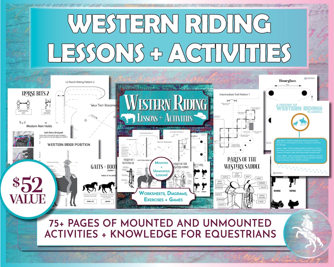 Western Riding Lessons & Activities Bundle - Equestrian Knowledge ...