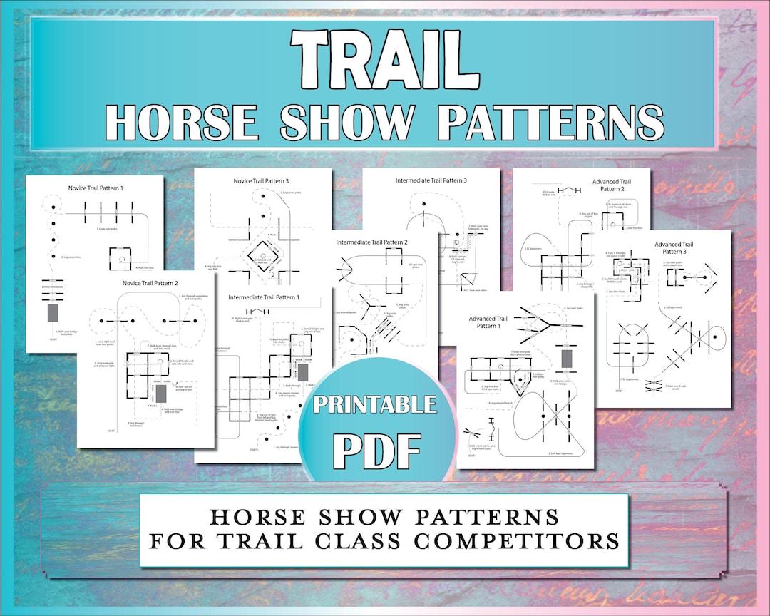 Horse Show Trail Pattern Printable Bundle, Trail Obstacle Pattern for ...