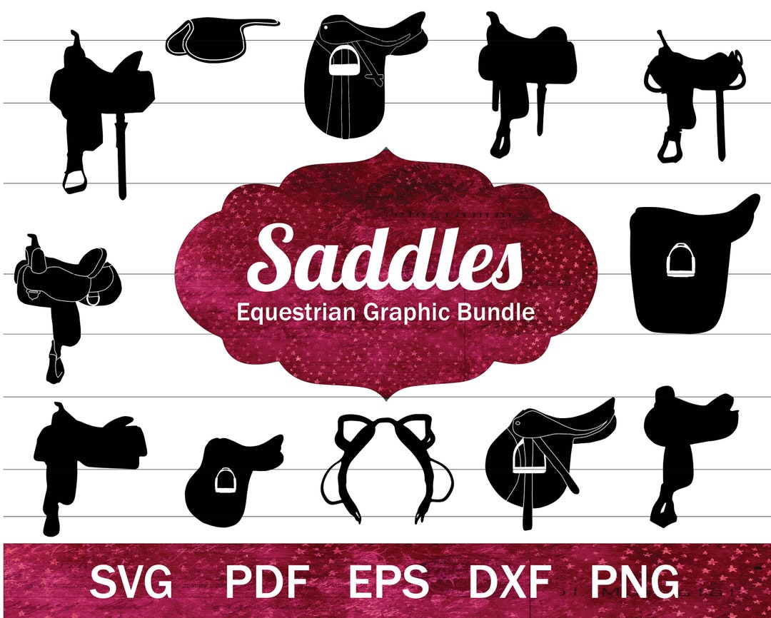 Horse Saddles SVG Bundle, Western Saddle SVG, English Saddle SVG ...