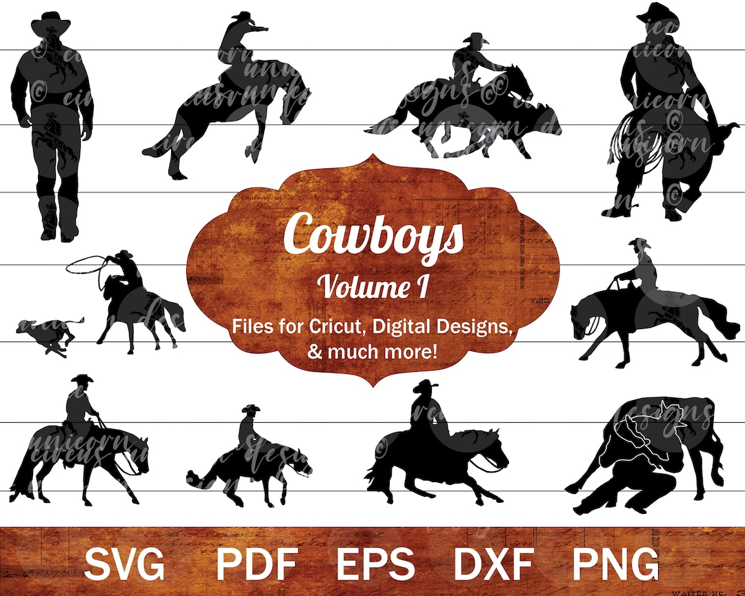 Cowboy SVG for Cricut, Western Horse SVG, Roper Svg, Rodeo Svg, Bronc ...