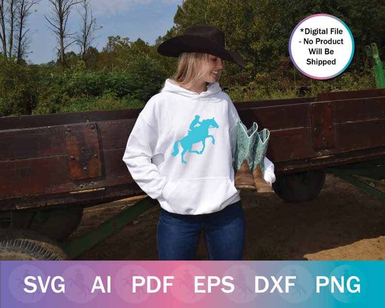 Trail Riding Horse & Rider SVG for Cricut, Horseback Trail Rider Clip ...