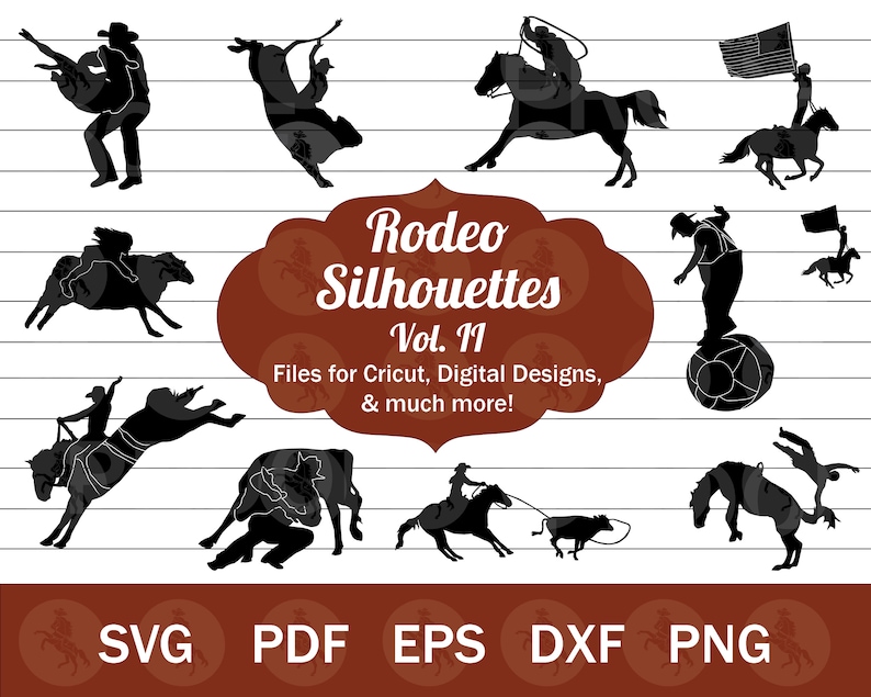 Rodeo SVG Bundle, Rodeo Cut Files, Roper SVG, Rodeo Clown SVG, Bull ...